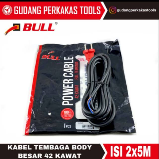 Jual Bull Kabel mesin power tool isi 2x5m full tembaga body besar ...