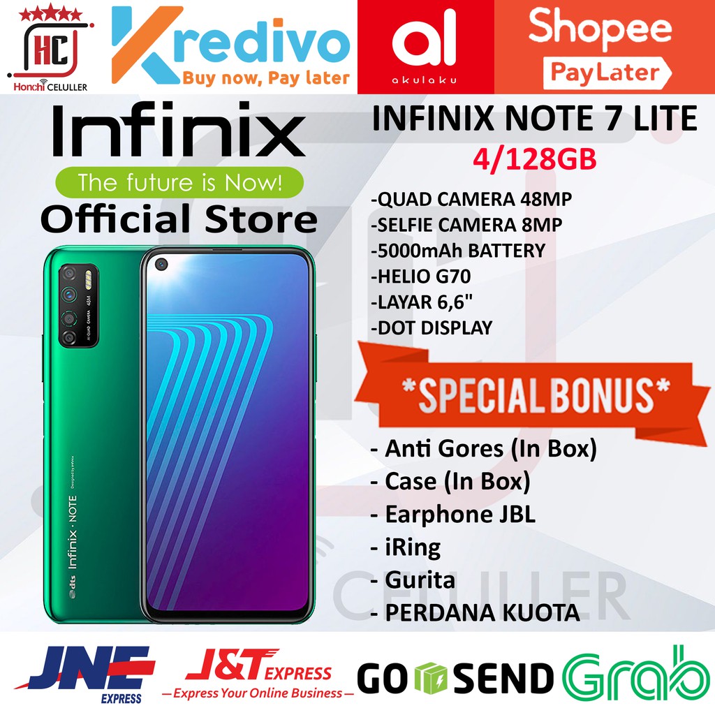 Jual Infinix Note 7 Lite 4/128GB 4/64GB Garansi Resmi Infinix Indonesia ...