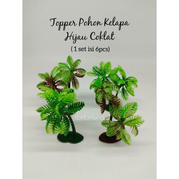 Jual Topper Pohon kelapa hijau cokelat (1set isi 6pcs) | Shopee Indonesia