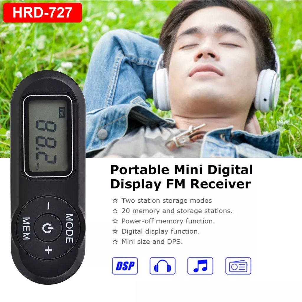 Jual HRD-727 Portable FM Radio Receiver LCD Display DSP Pemutar Radio ...