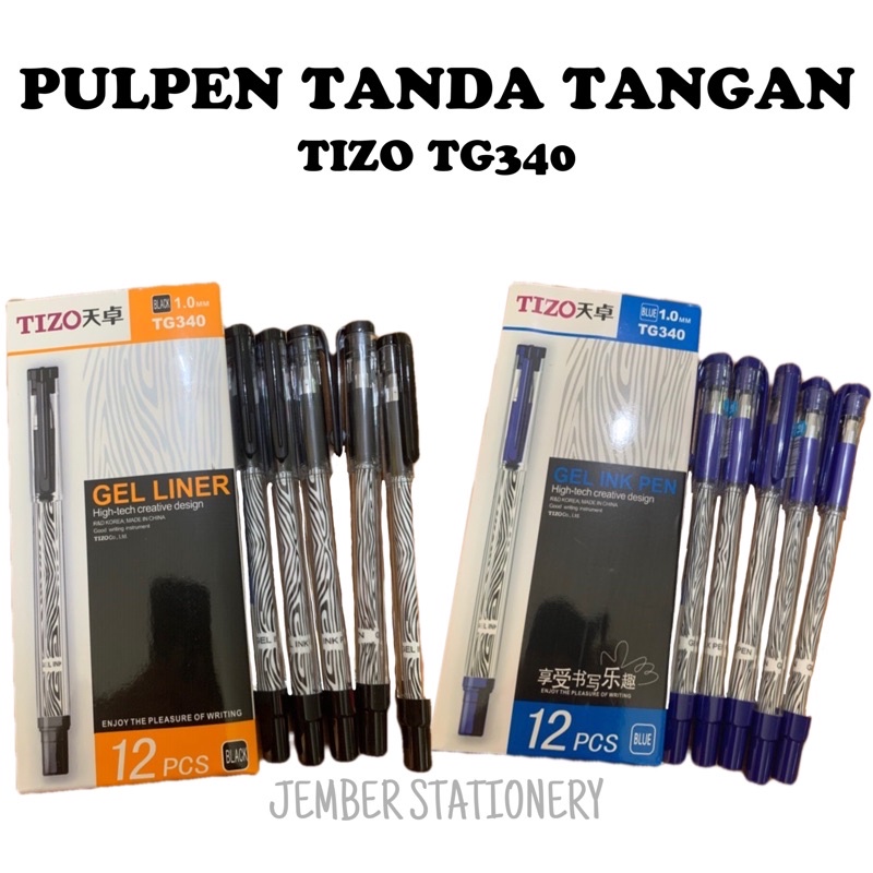 Jual (12pcs) Pulpen Tizo TG340 1.0 MM / Pen Tanda Tangan | Shopee Indonesia