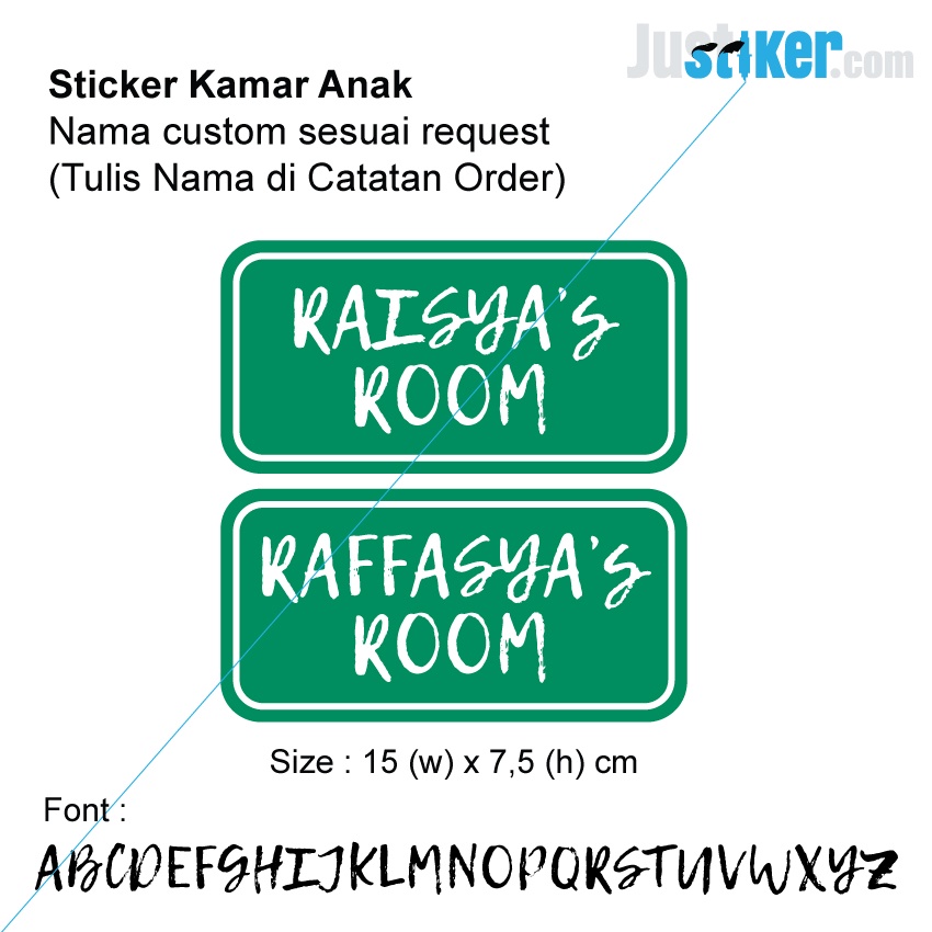 Jual Sticker Kamar Anak, Custom Nama sesuai request, Child Room Sticker ...