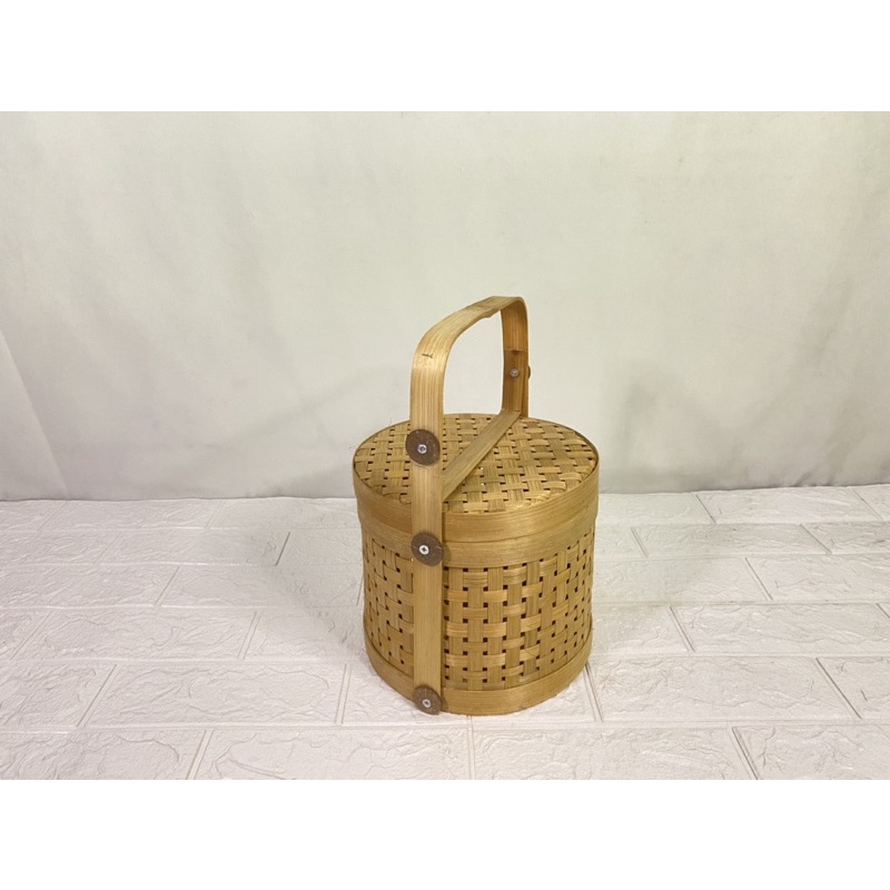 Jual Rantang Bambu Bulat Tabung 20x20 cm | Hampers Bambu | Rantang ...