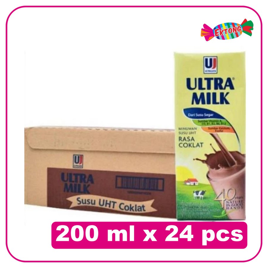Jual ULTRA MILK SUSU UHT COKLAT ( 200ML / 24 pcs ) | Shopee Indonesia
