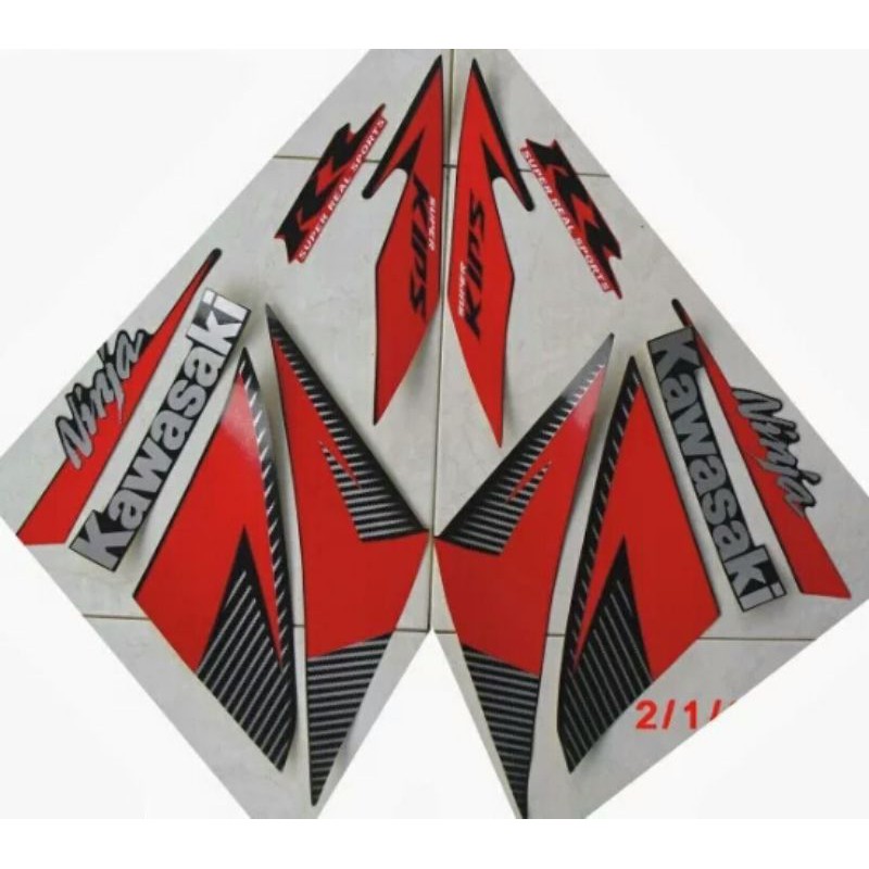 Jual lis body striping Kawasaki New Ninja RR 150 2014 Super Kips Merah ...