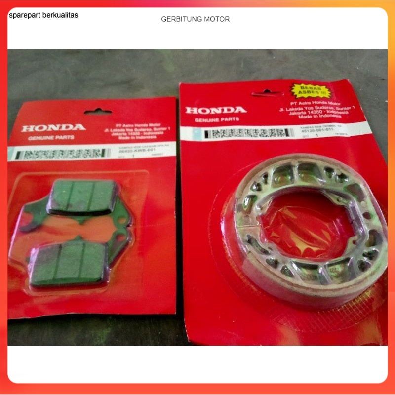 Jual KAMPAS REM SET DEPAN BELAKANG ORI ORIGINAL HONDA REVO ABSOLUTE ABS ...