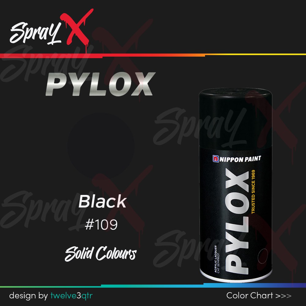 Jual PYLOX SOLID BLACK 109 / HITAM STANDAR #109 300ML - CAT SEMPROT ...