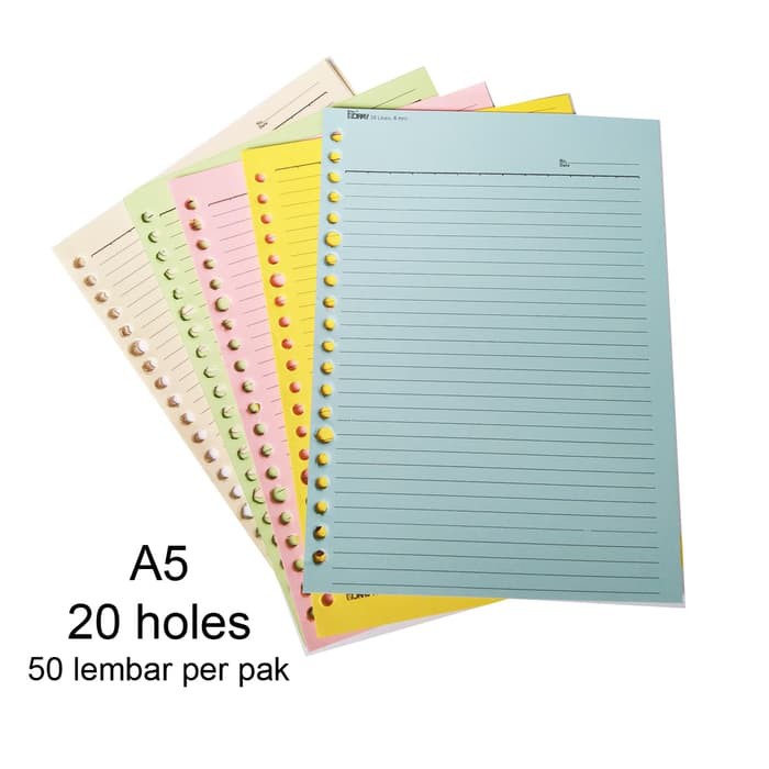 Jual Kertas Note - Isi Kertas Binder - Kertas File Kertas File A5 Warna ...