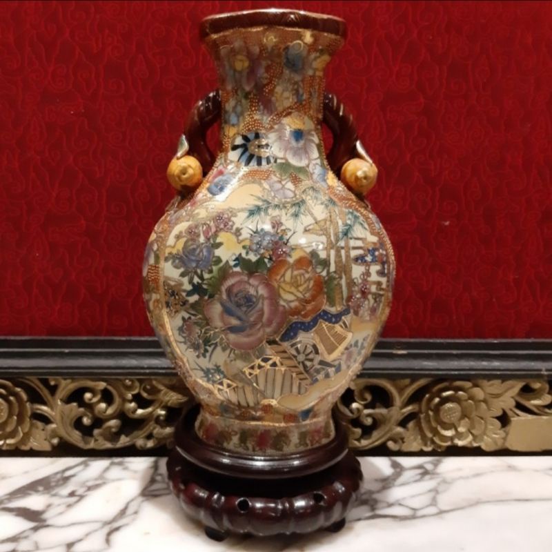 Jual Guci Satsuma Motif Seribu Bunga Emas | Shopee Indonesia