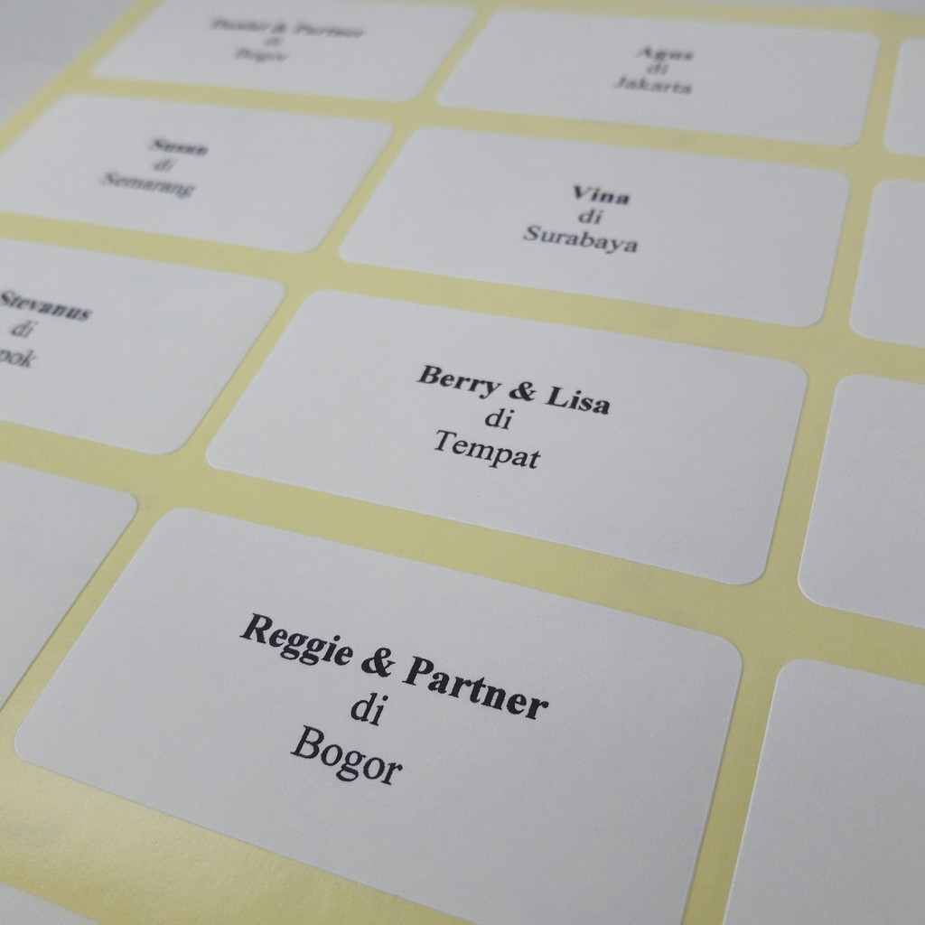 Jual Cetak / Print Sticker Label Undangan Code 103 | Shopee Indonesia