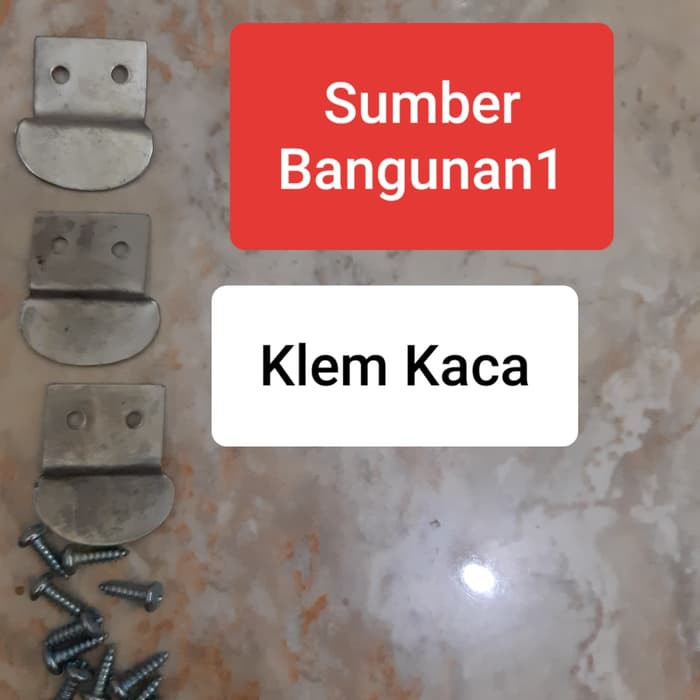 Jual klem tipis kaca // penahan kaca besi tipis | Shopee Indonesia