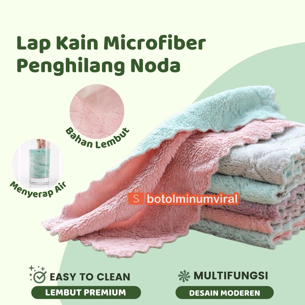 Jual Kain Lap Meja Piring Microfiber Serbaguna Anti Minyak - 25 X 14 CM ...