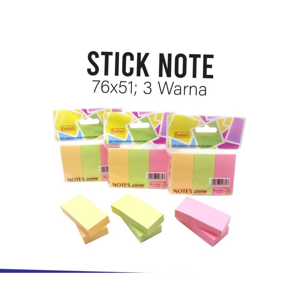 Jual Sticky Note Stickiii/ Memo Pembatas Buku 76 x 51 mm (3 x 2 inch ...