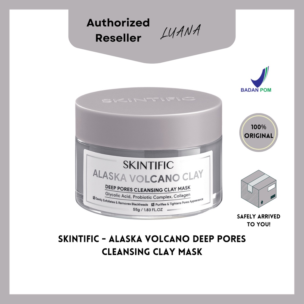 Jual SKINTIFIC Alaska Volcano Clay Mask Deep Pores Cleansing Mud Mask ...