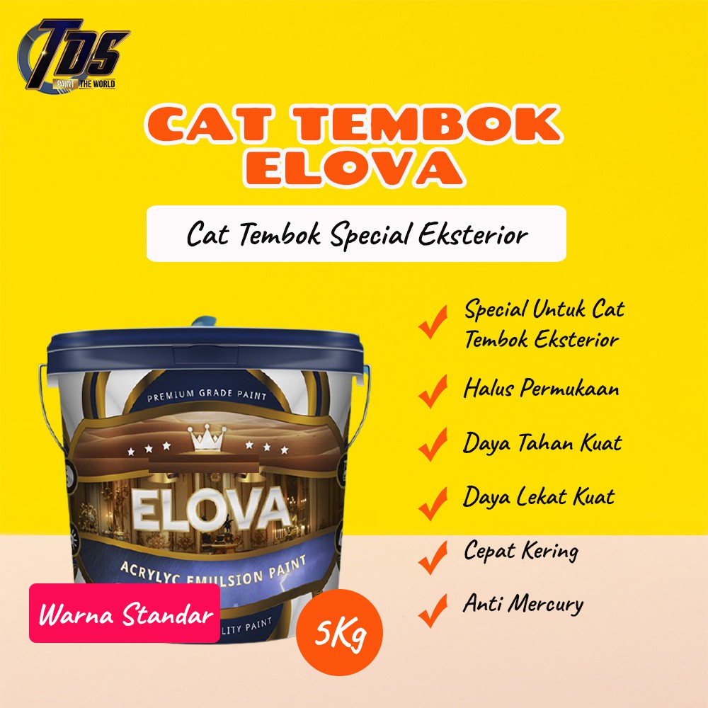 Jual Cat Tembok Elova 5Kg Special Exterior | Shopee Indonesia