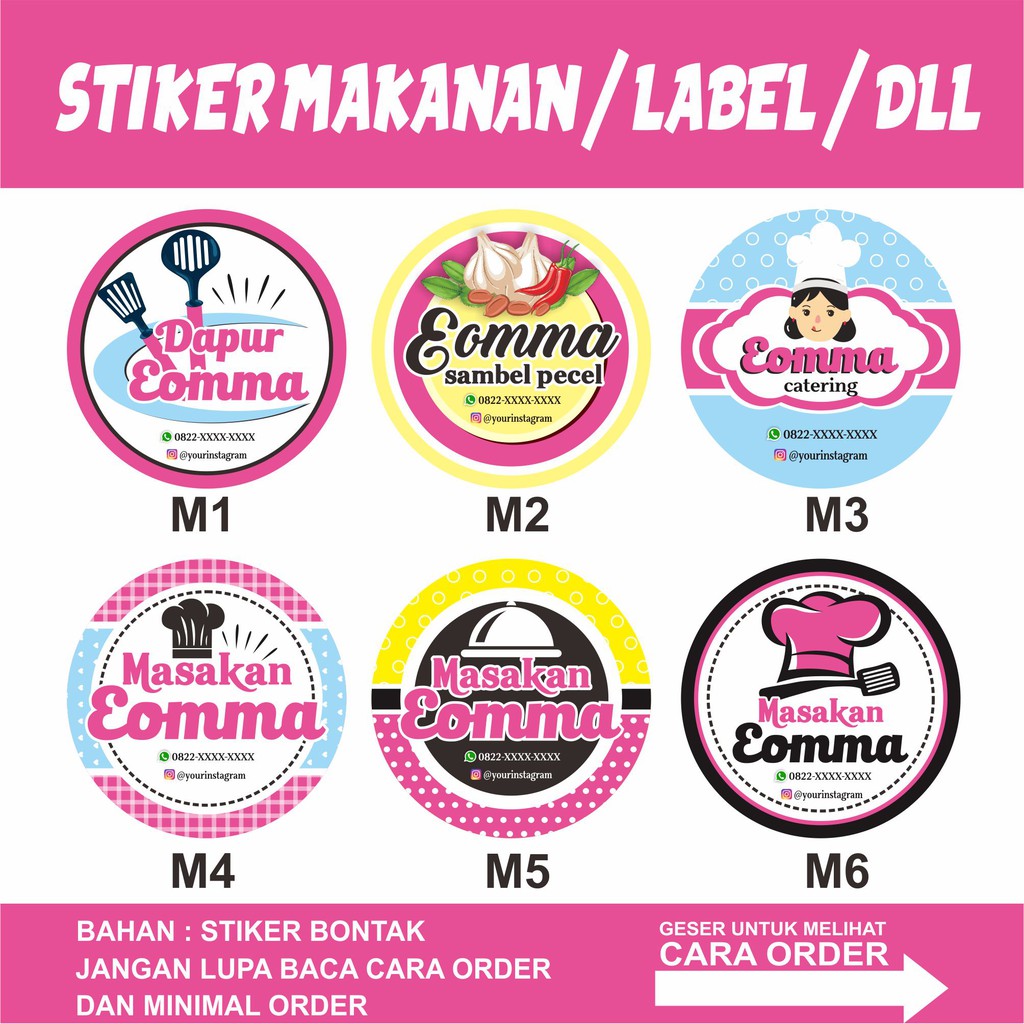 Jual STIKER MAKANAN / STIKER LABEL / STIKER OLSHOP / STIER KUE / STIKER ...