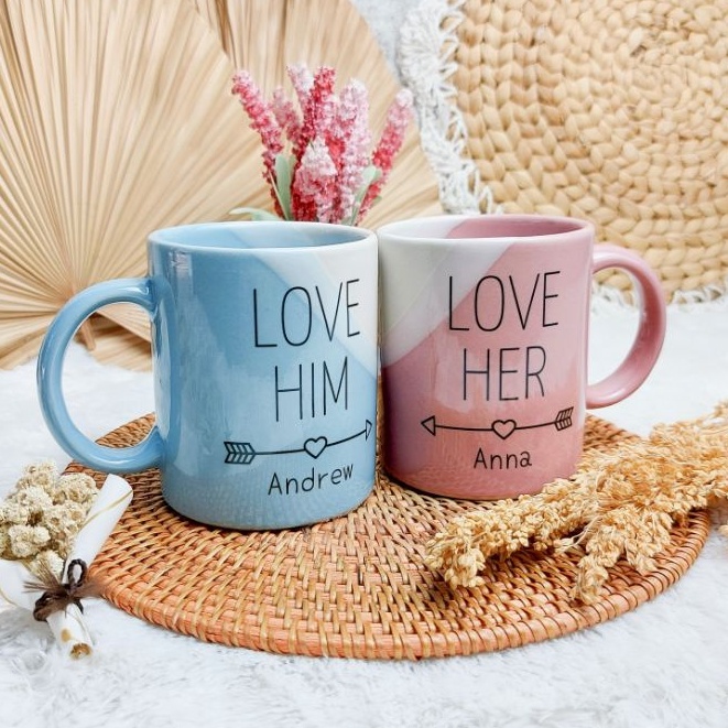 Jual Mug Two Tone Gelas Custom Nama Logo Souvenir Merchandise Kado Gift ...
