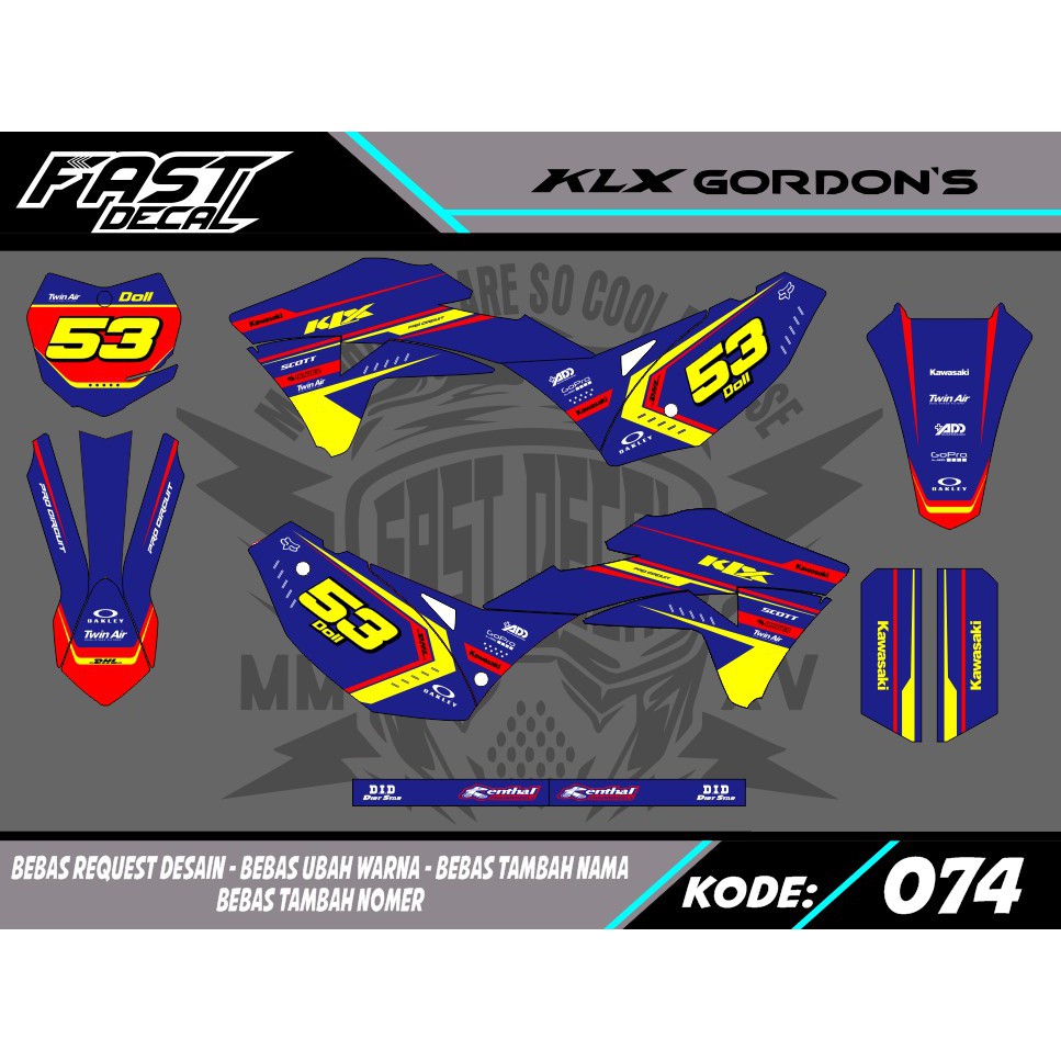 Jual Decal klx gordon stiker klx gordon FD-074 | Shopee Indonesia