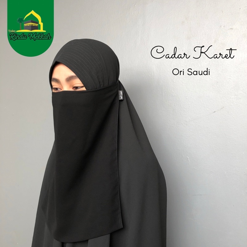 Jual Niqab Cadar Karet Ori Madinah Arab Saudi Black Hitam Sifon Arab ...