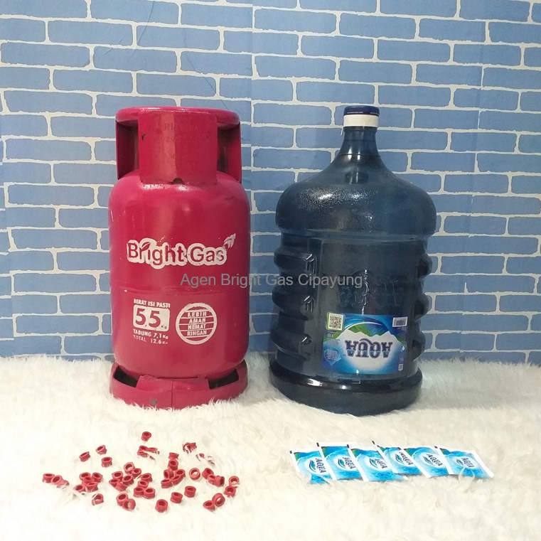 Jual PAKET BRIGHT GAS 5,5 KG PLUS ISI + AQUA GALON ISI | Shopee Indonesia