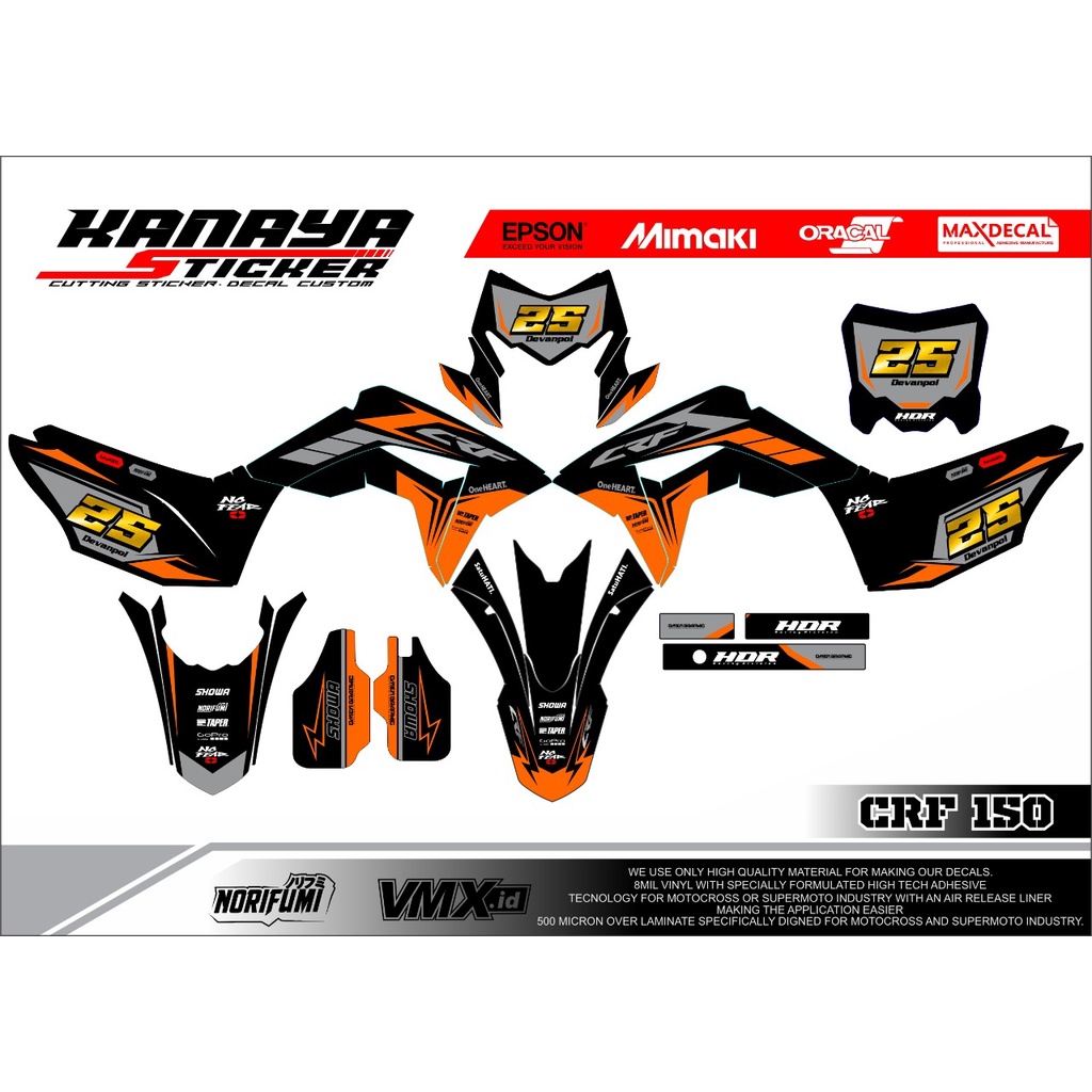 Jual DECAL CRF / STICKER DECAL CRF / DECAL CRF 150L / DECAL CRF 450 ...