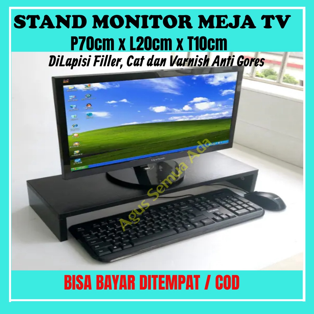 Jual Stand Monitor Rak Meja Laptop TV Kayu Murah Keren P60cm x L20cm x ...