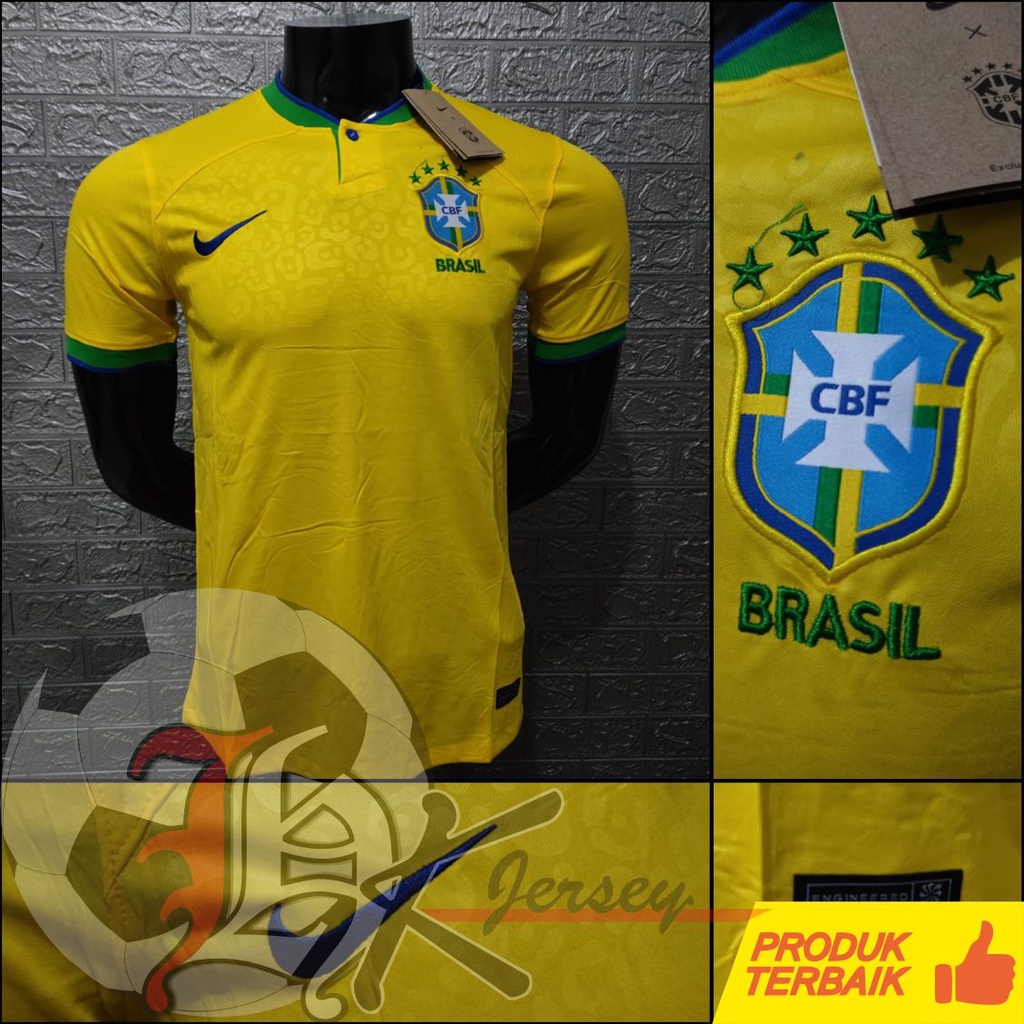 Jual JERSEY BOLA BRAZIL HOME WORLD CUP 2022 GRADE ORI | Shopee Indonesia