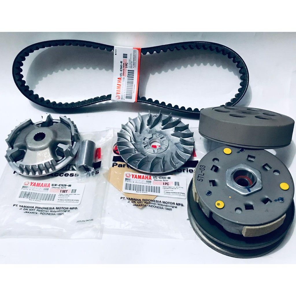 Jual PAKET CVT LENGKAP MIO SPORTY/SMILE/SOUL KARBU (VANBELT+RUMAH ROLLER+ PULLY ASSY+ KIPAS ...