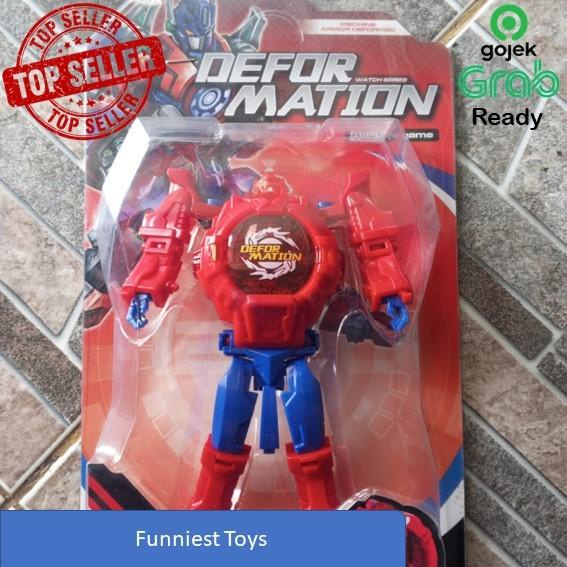 Jual Mainan Anak Jam Tangan Robot Defor Mation Hero Watch Optimus Prime ...