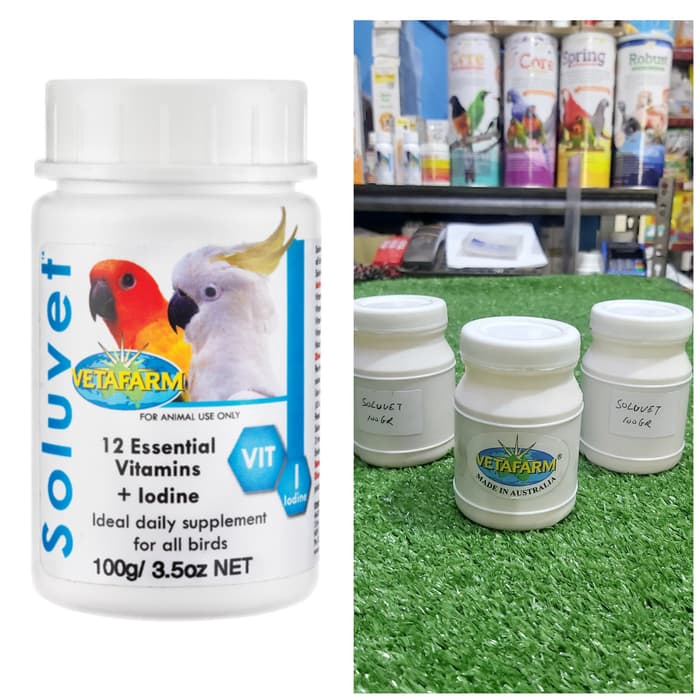 Jual Soluvet Vetafarm 100gr/Bird Suplement Vitamin+iodine Daily Vitamin ...