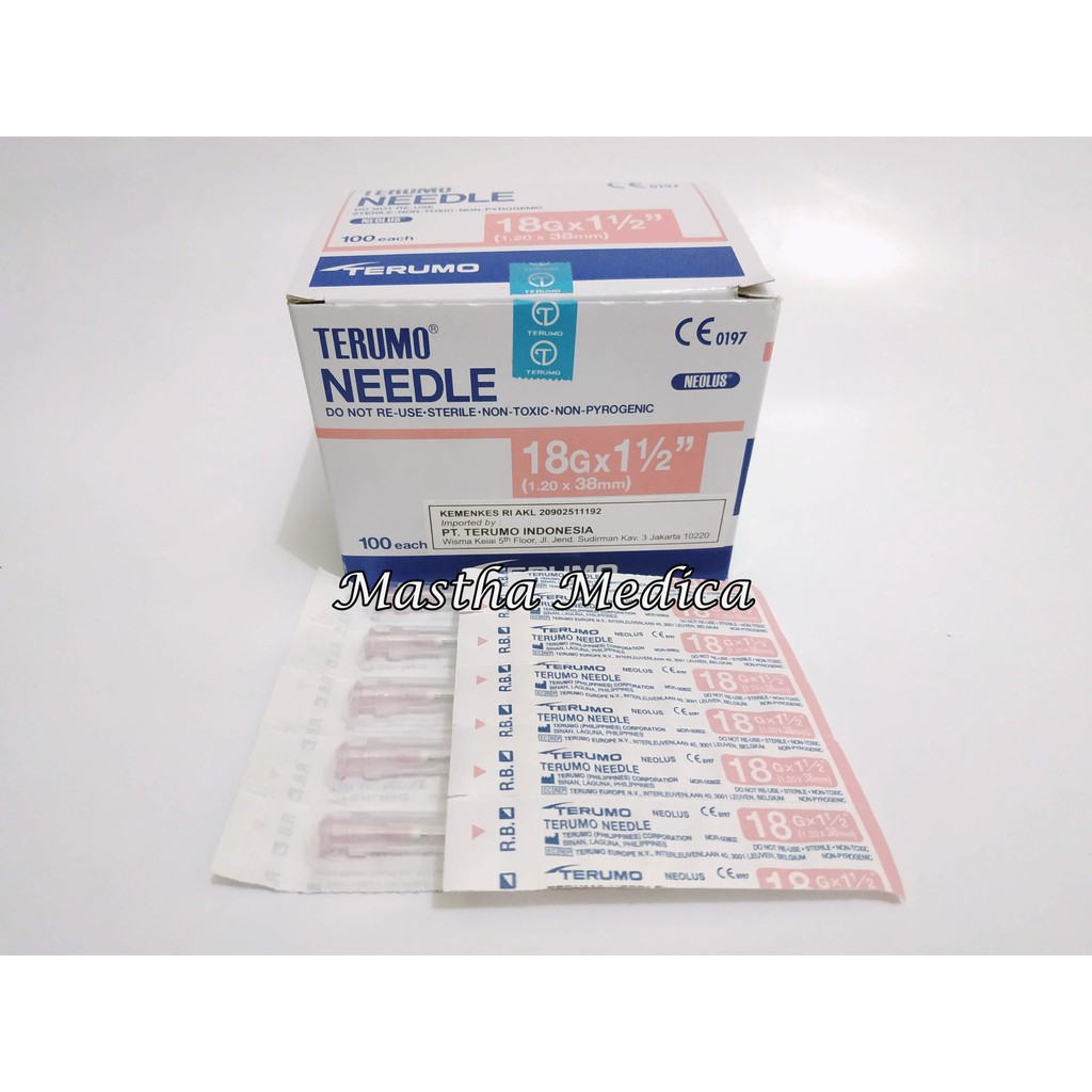 Jual JARUM SUNTIK NEEDLE NEOLUS 18 G TERUMO | Shopee Indonesia