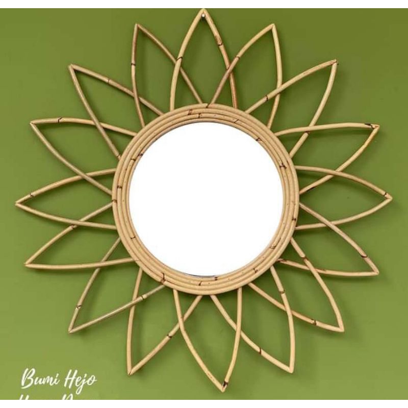 Jual Cermin rotan alami diameter cermin 20cm - diameter full 60cm ...