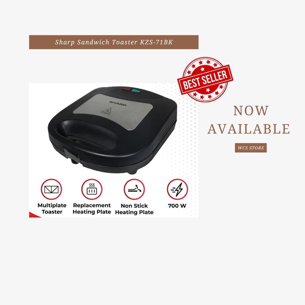 Jual Sharp Sandwich Toaster KZS-71-BK Pemanggang Roti Sharp KZS71BK ...