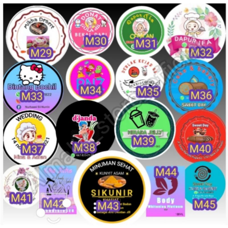 Jual stiker label produk olshop makanan minuman glossy anti air custom ...