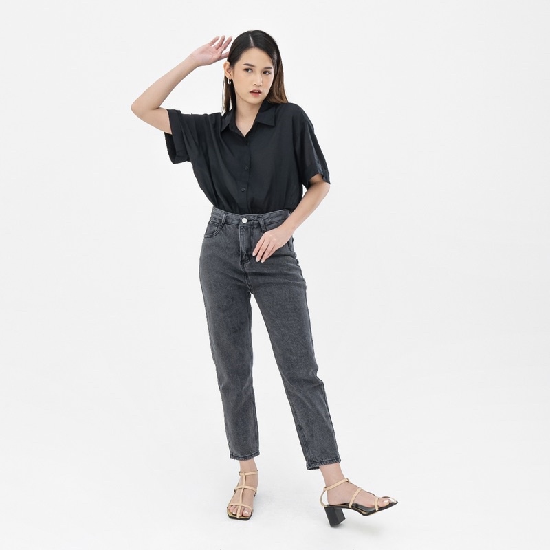 Jual VIERLIN - Jeans 76031 - HIGHWAIST BOYFRIEND JEANS | Shopee Indonesia