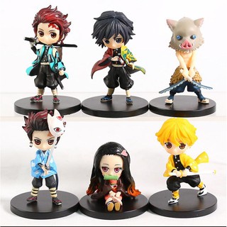 Jual Action Figure Anime Kimetsu no yaiba tanjiro inosuke set of 6pcs ...