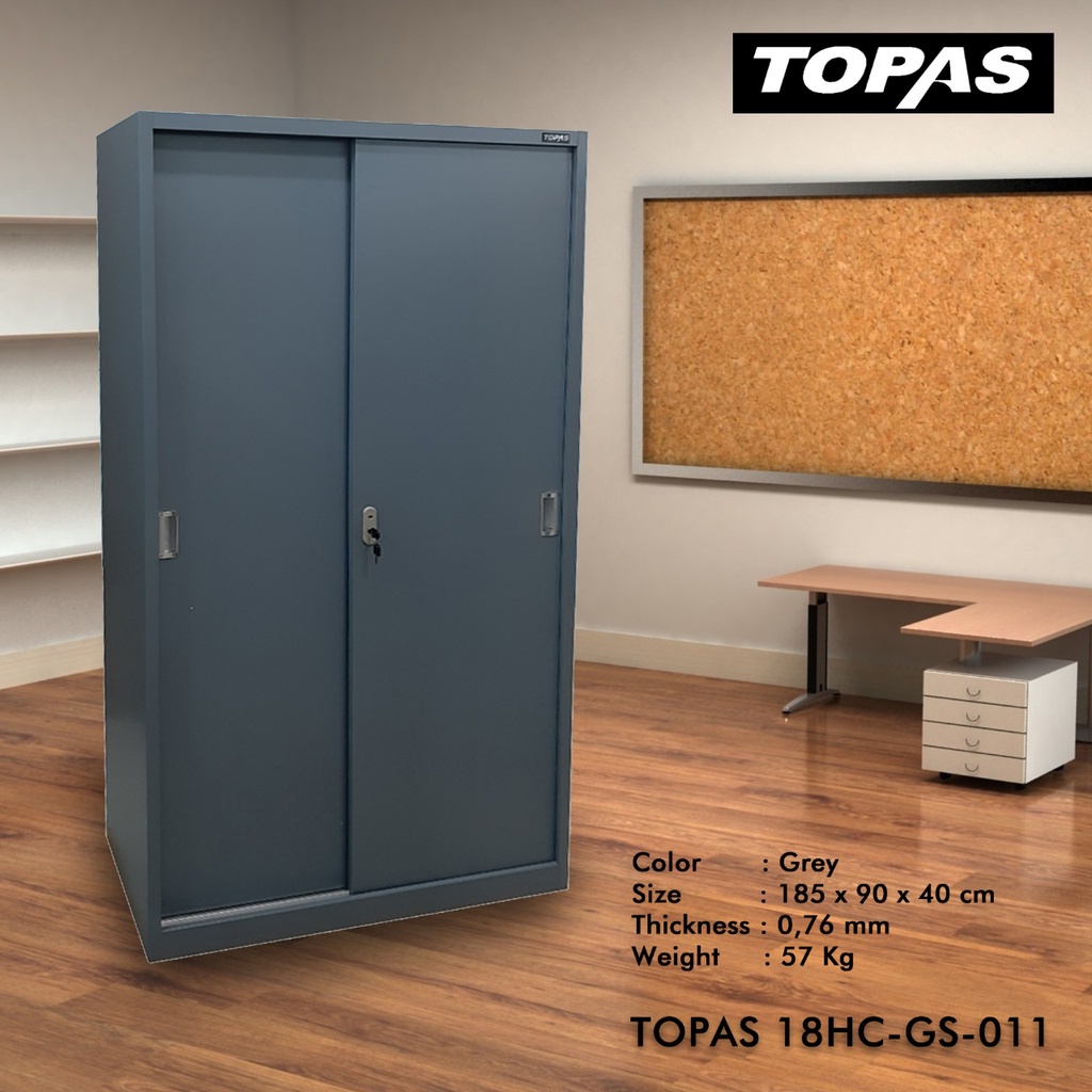 Jual Lemari Besi Kantor Penyimpanan 2 Pintu Panel Sliding Atau Geser ...