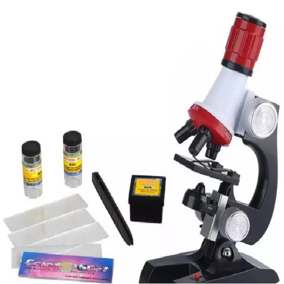 Jual Mikroskop Biologi anak anak Microscope 1200x Plus Perangkat ...
