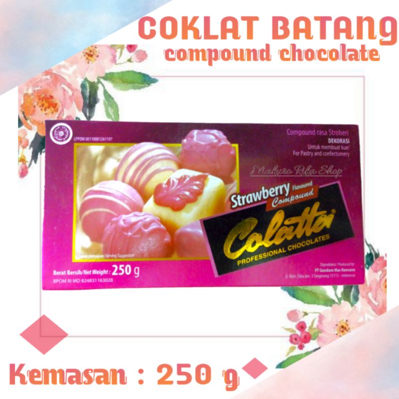 Jual Coklat batang Colatta Stroberi pink 250g / Compound chocolate ...