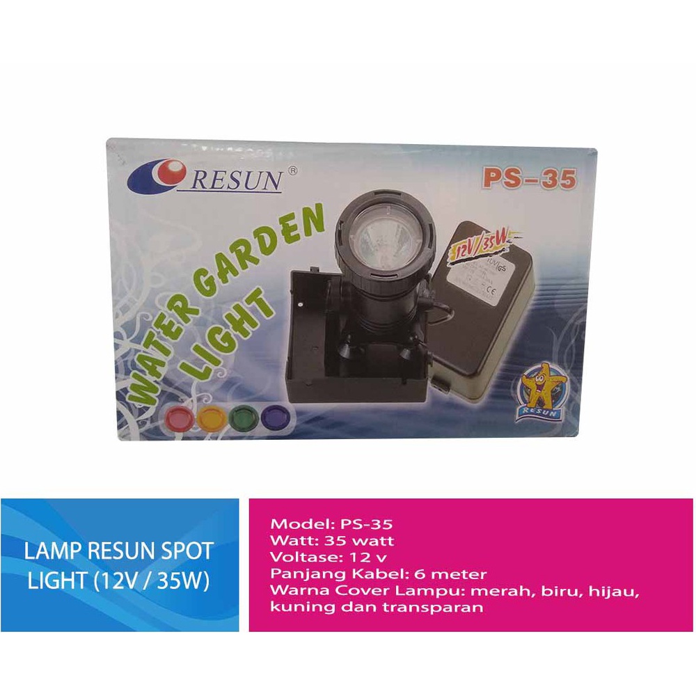 Jual Lampu Celup Sorot Spot Water Garden Light Underwater RESUN PS35 PS ...