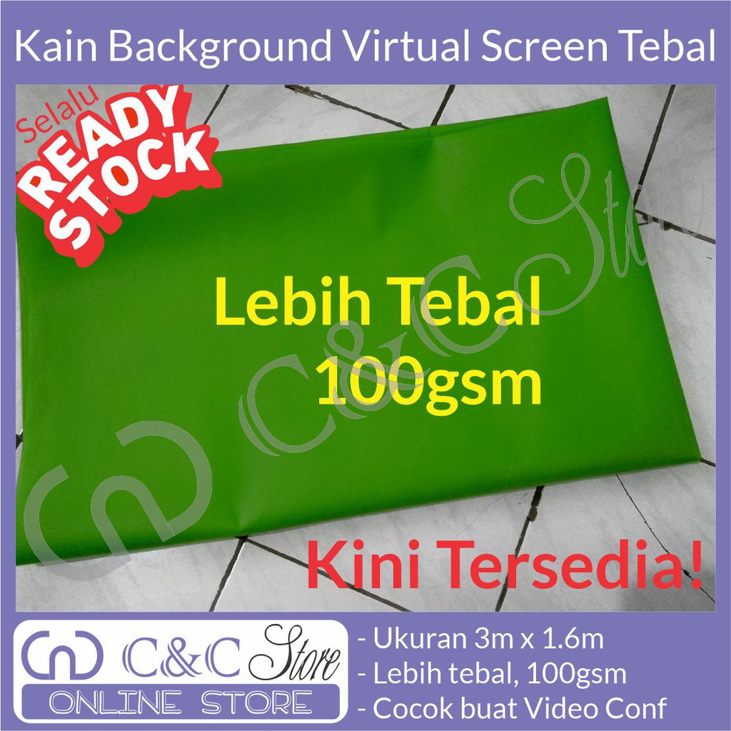 Jual Kain layar video green screen 3m x 1.6m background greenscreen ...