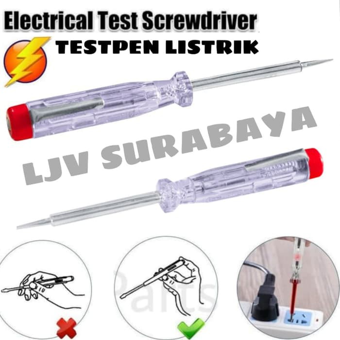 Jual OBENG TESPEN LISTRIK RUMAH TEST PEN LAMPU MERAH NYALA ON OFF ...