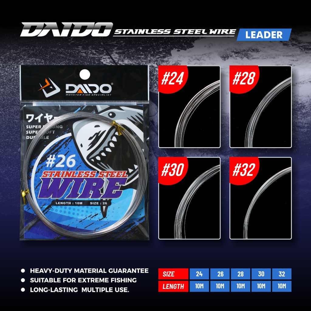 Jual Neklin Kawat Pancing - Daido stainless steel wire | Shopee Indonesia