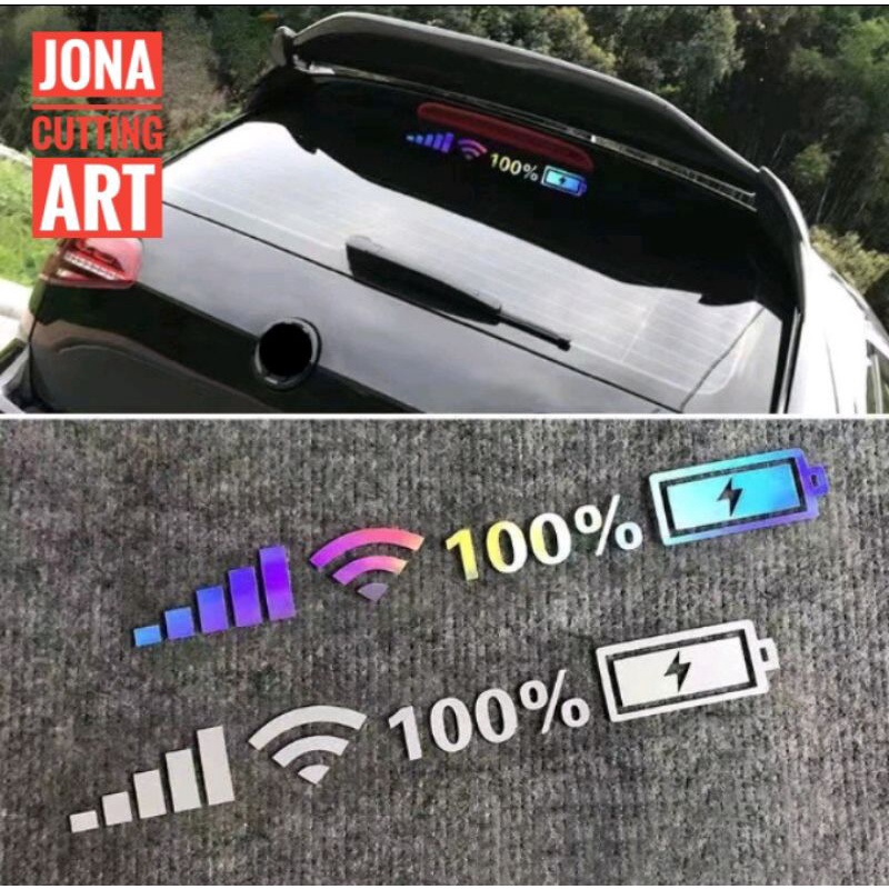 Jual Stiker Cutting Sticker Mobil Sinyal Baterai WiFi Smartphone Stiker ...