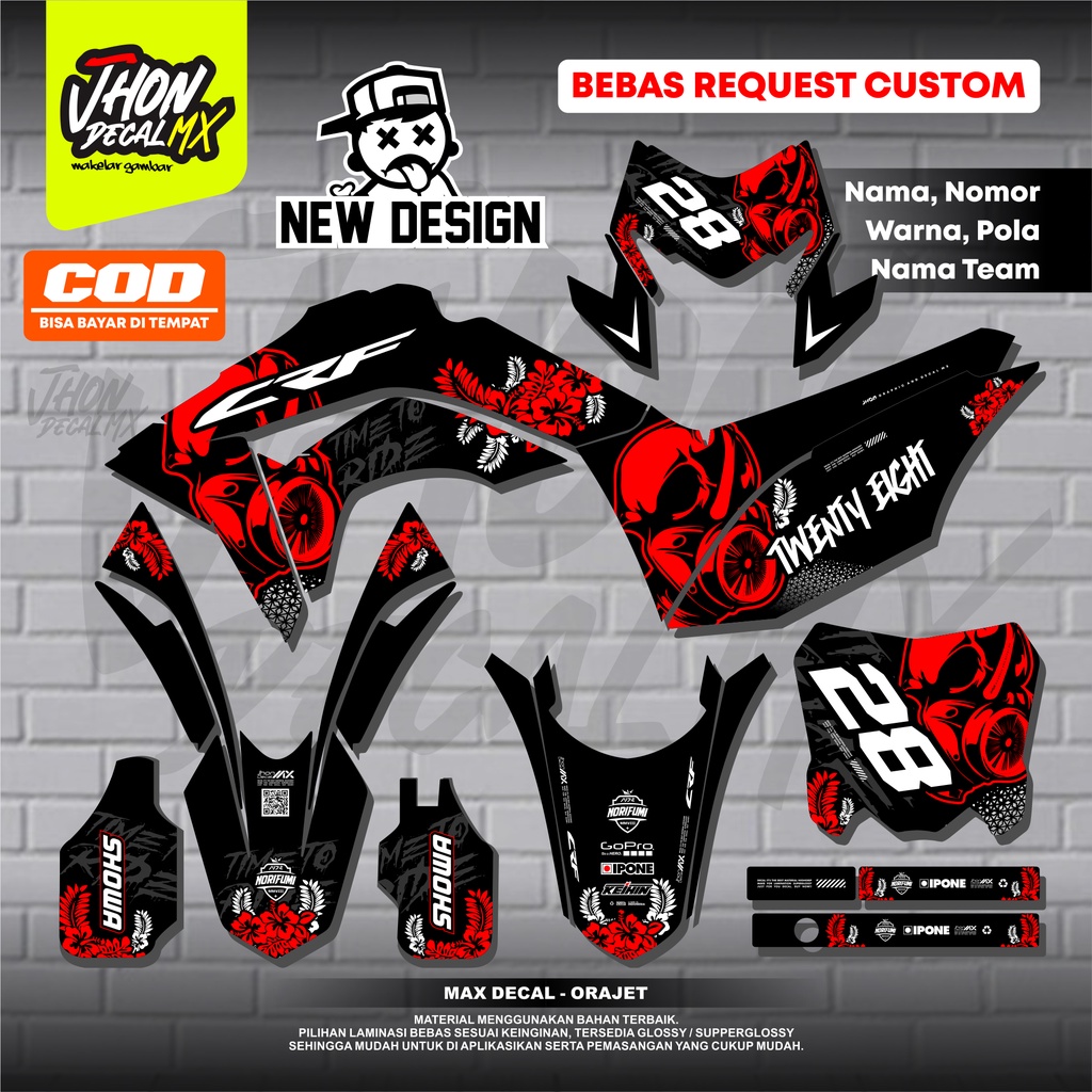 Jual Decal CRF 150 L Full Body Supermoto Keren - DECAL CRF WR KLX ...