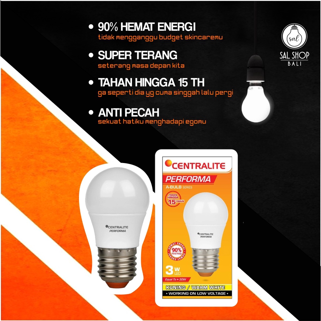 Jual Lampu LED Bulb PERFORMA Centralite 3, 5, 8, 10, 13, 15, 20 Watt ...