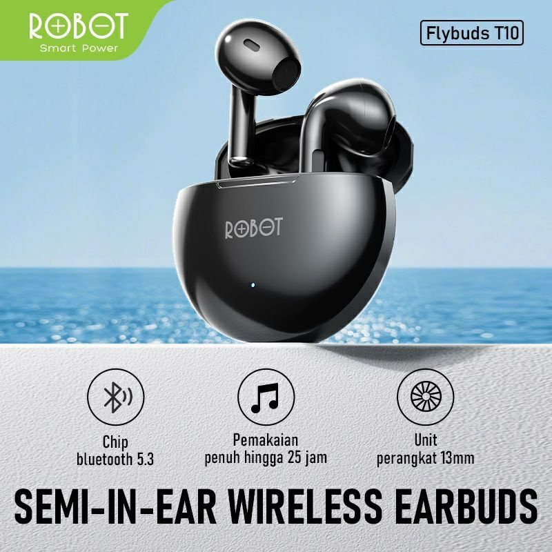 Jual ROBOT Flybuds T10 TWS Earbuds Semi in Ear True Wireless Earphone ...