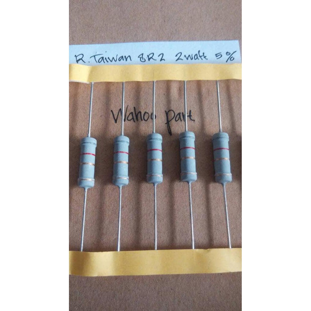 Jual Resistor 8R2/8,2 Ohm Taiwan 2 Watt 5% Wahooo Kualitas Baik ...