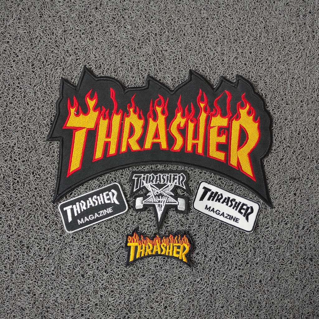 Jual Patch bordir satu paket thrasher tempelan jaket best quality | Shopee Indonesia