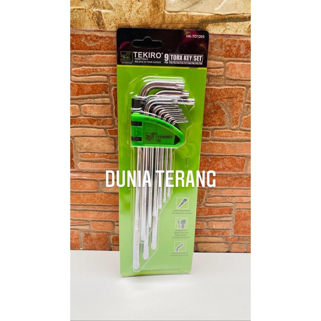 Jual TEKIRO Kunci L Bintang Set 9pcs Panjang TANPA LOBANG Torx Key - HK - TO1205 | Shopee Indonesia